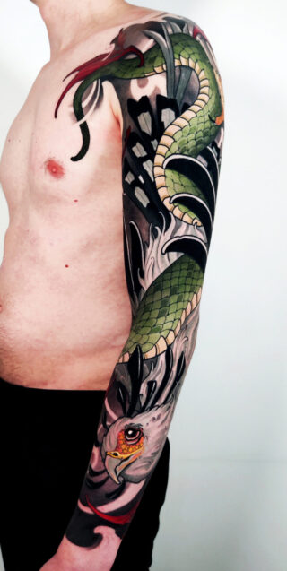 Birds, snakes and Neo-Traditional tattoos by Barawski from Grand Reaper ...