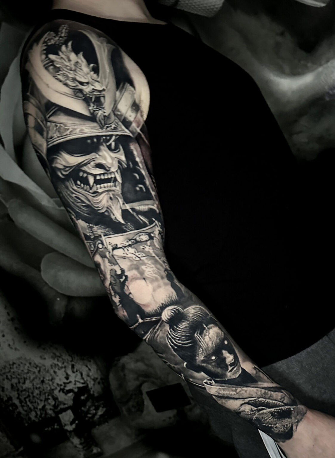 Black and grey custom tattoos by Arron Raw - Tattoo Life