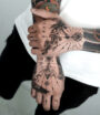 Ogi: Black & Grey Fine Line with Geometric Flow - Tattoo Life